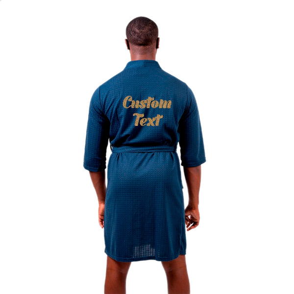 Men’s cotton waffle-knit customized robe – Bridesmaid's World
